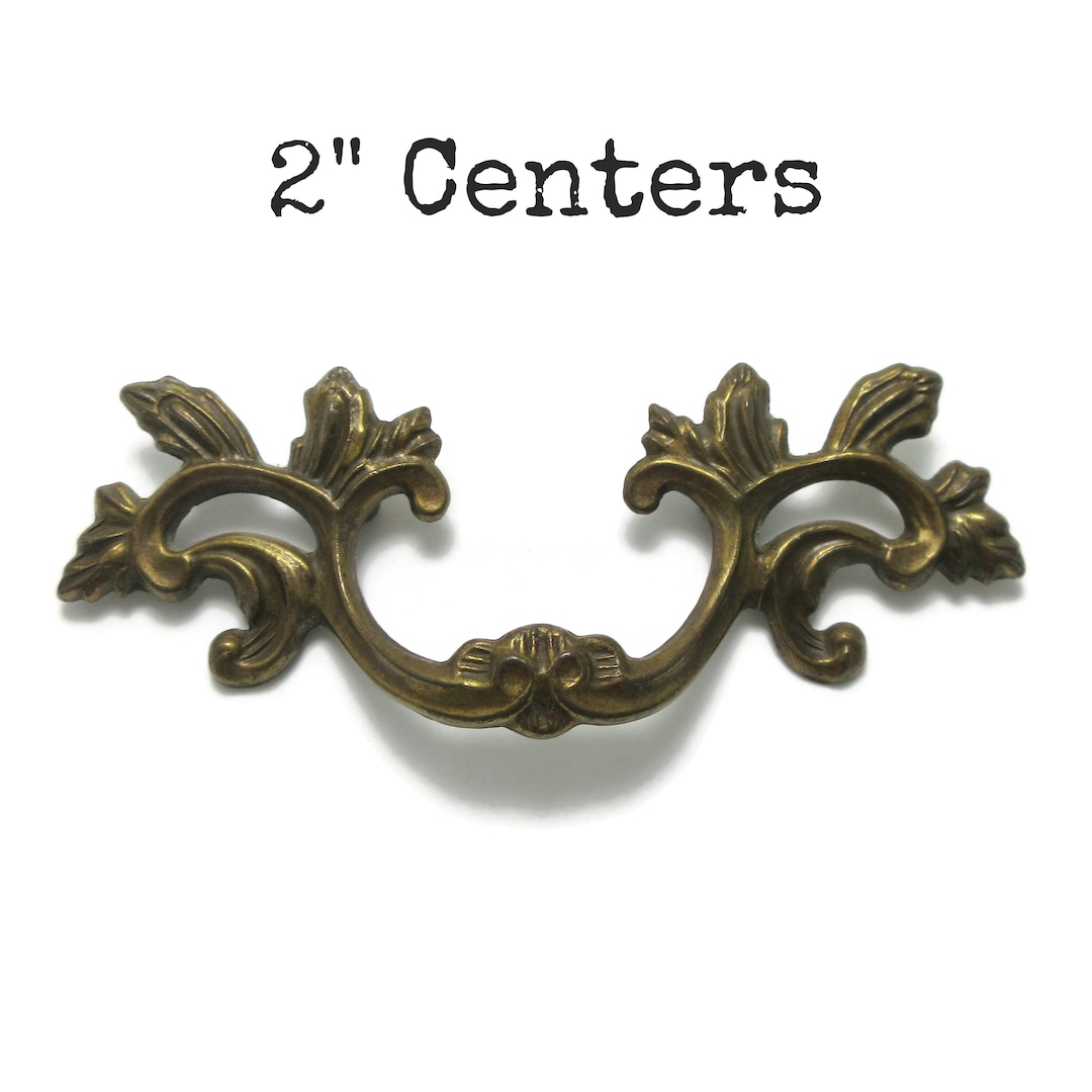 Vintage French Provincial Drawer Pull 2 Centers Outer Top Leaf Version ...