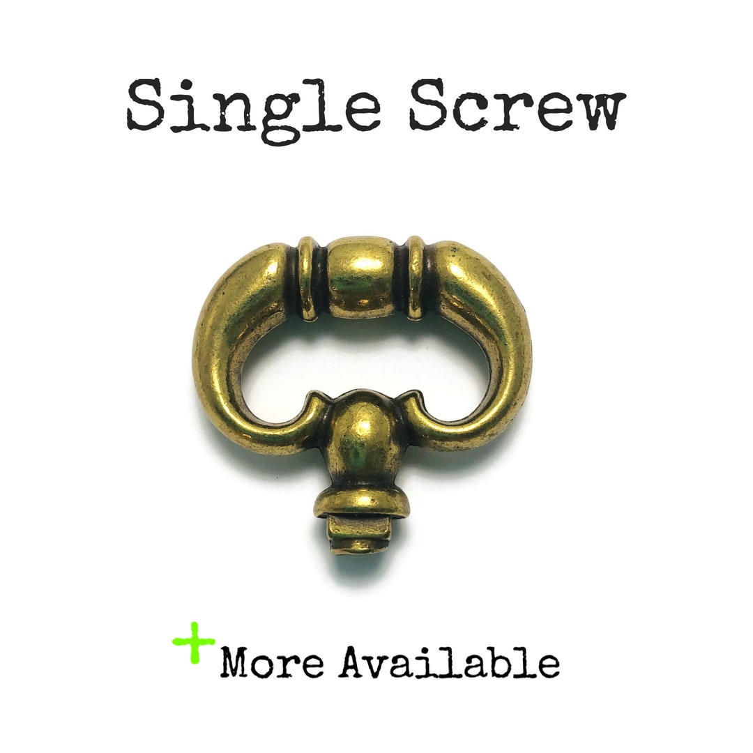 Vintage Faux Mock Key Knob Brass Colored Small Drawer or Cabinet Door ...