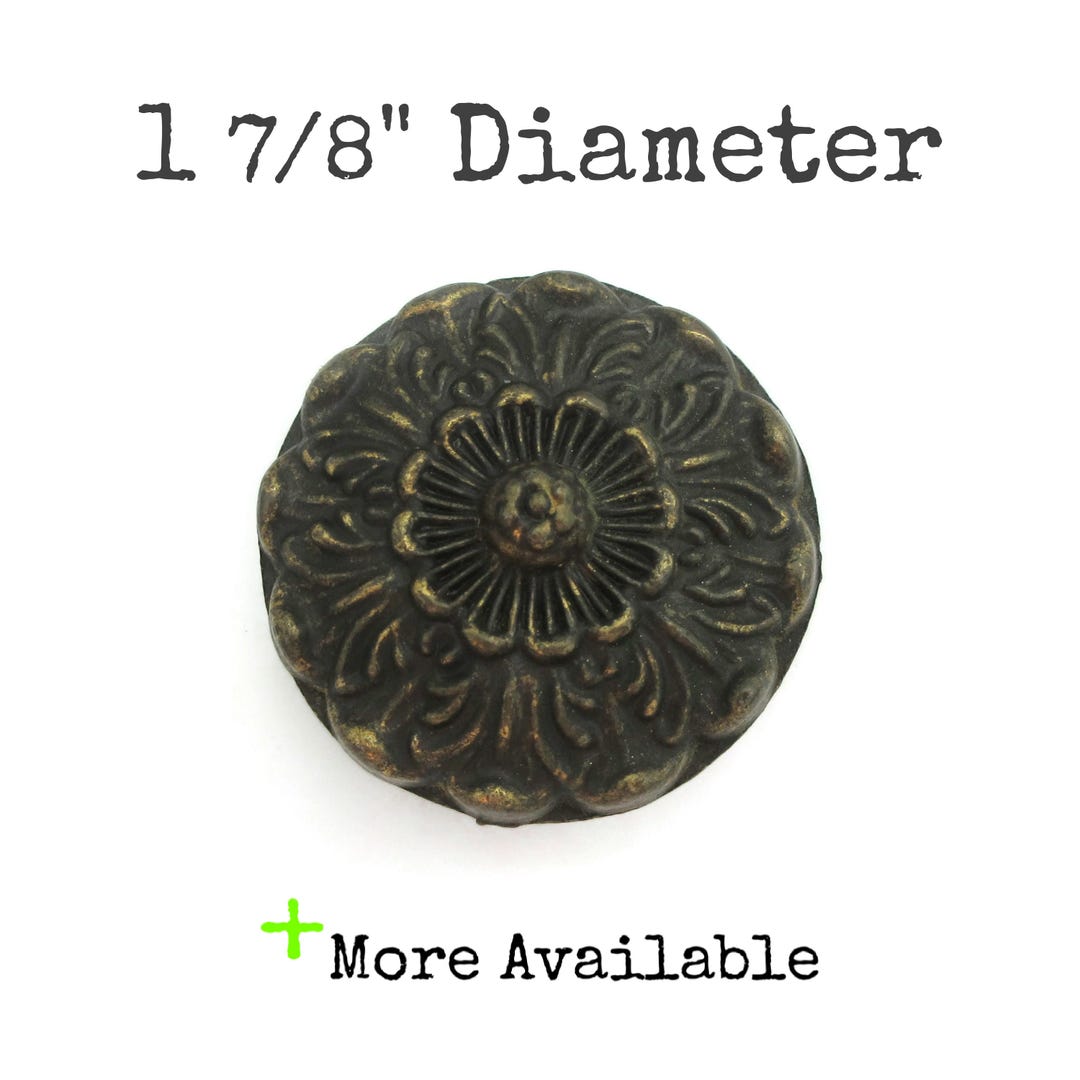 Vintage French Provincial Drawer Knob: Dark Brass Tone Floral Handle - Etsy