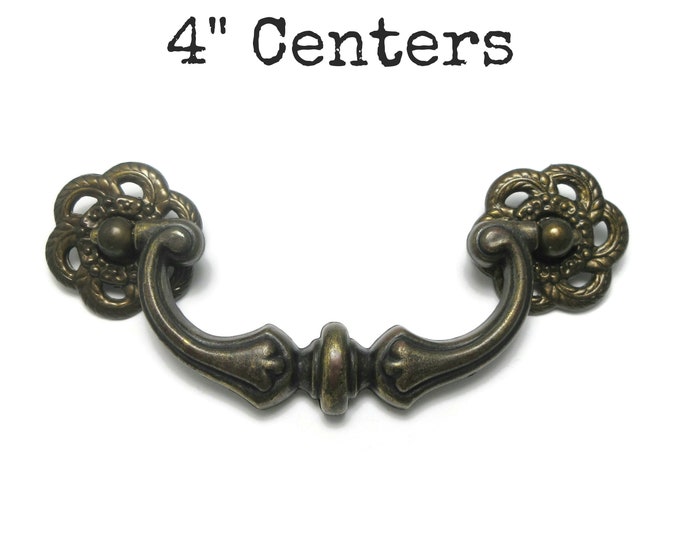 Vintage Drawer Pull 4" Centers Bail Furniture Handle CLEARANCE - Etsy