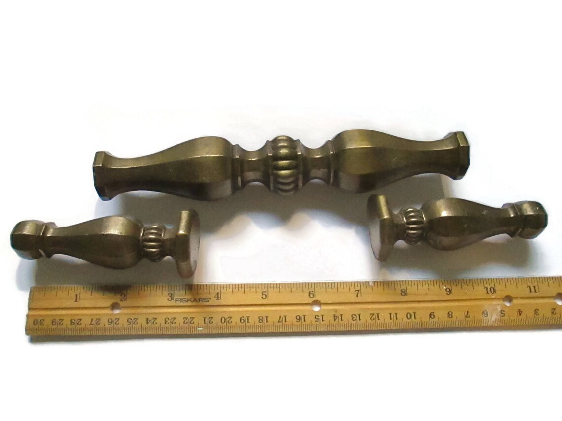 Huge Vintage Drawer Pull Sets 3 Part 3 Pull Large Chunky | Etsy