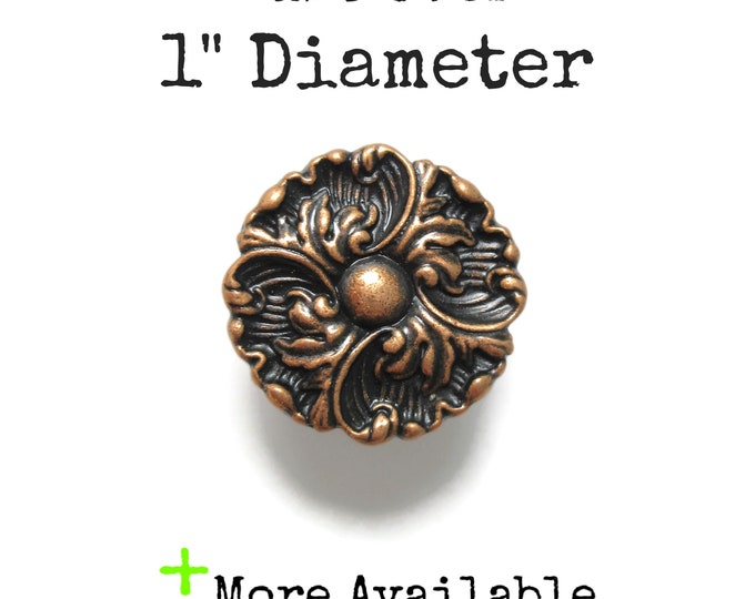 Small Vintage French Provincial Drawer Knob Just Over 1" Diameter Pulls ...