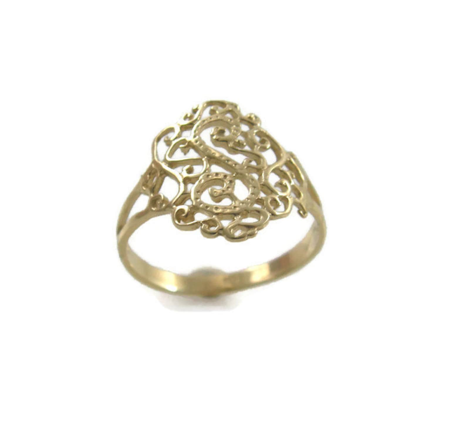 Lace ring. 14k Yellow gold lace ring. Lace gold ring. Filigree | Etsy