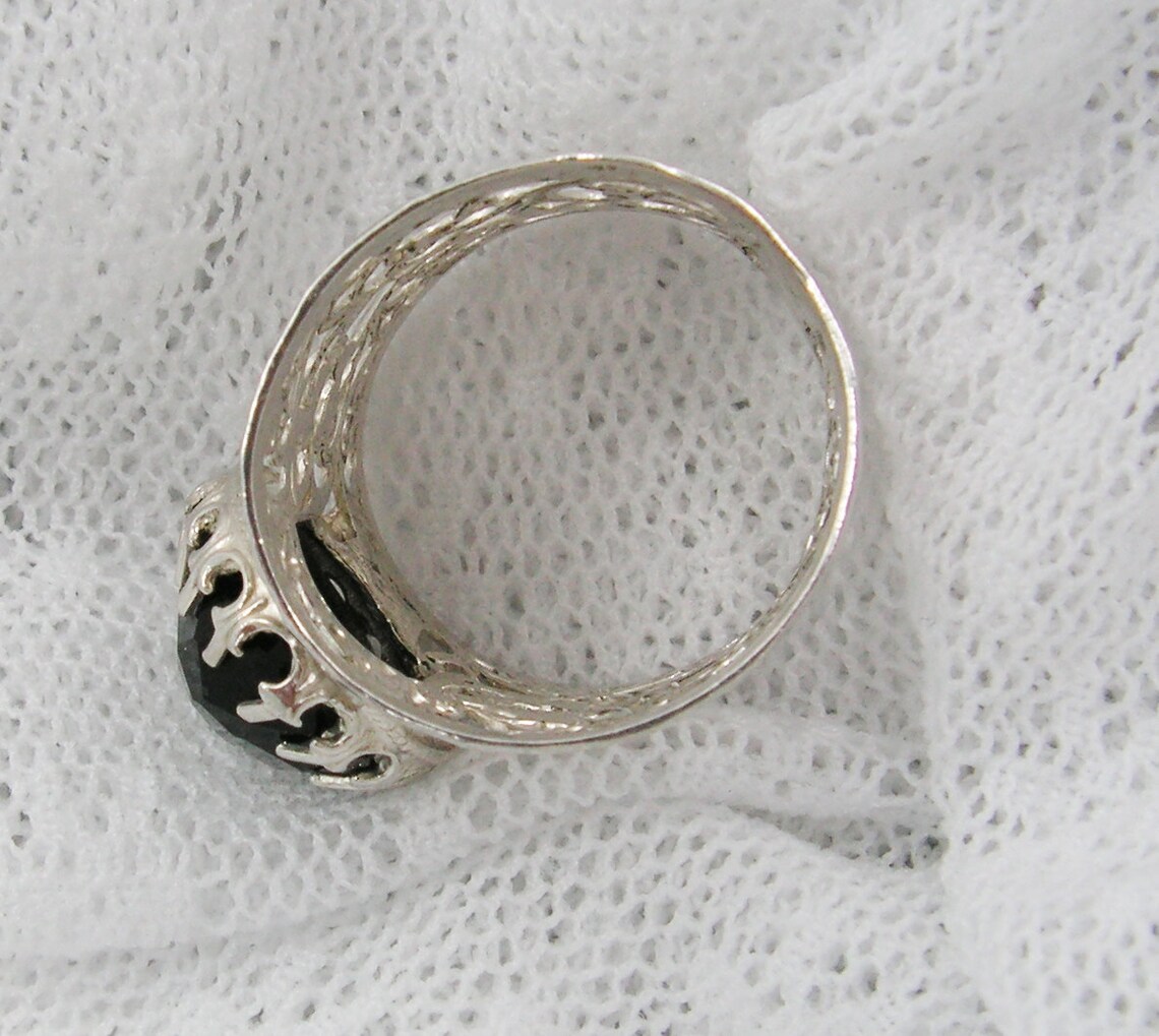Sterling Silver Black Onyx Ring. Silver Onyx Jewelry. Black Stone Rig ...