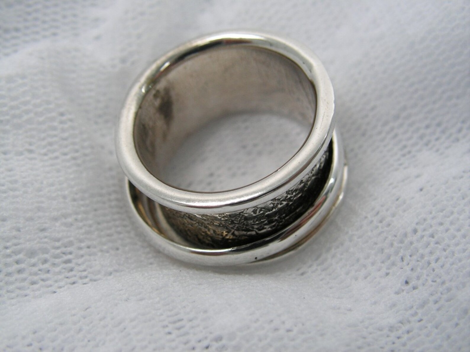 Spinner Ring. Sterling Silver Gold ,unisex Spinner Ring. Wide Spinner ...