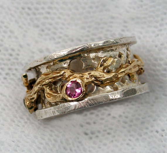 Spinner Ring. Worry Ring. Meditation Ring .tourmaline Sterling Silver ...