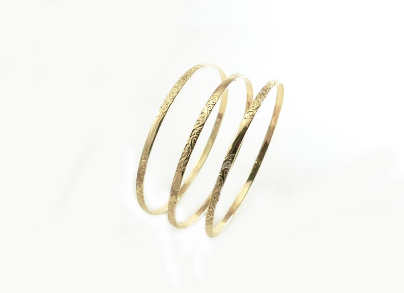 14k Gold Bracelet Bengle. Real Solid Gold Bangle Bracelet. 14kt Gold ...