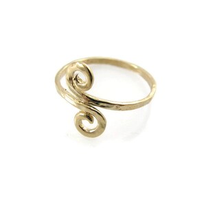 14k Yellow Gold Ring. Spiral Gold Ring. Spiral Ring. Unisex Gold Ring ...
