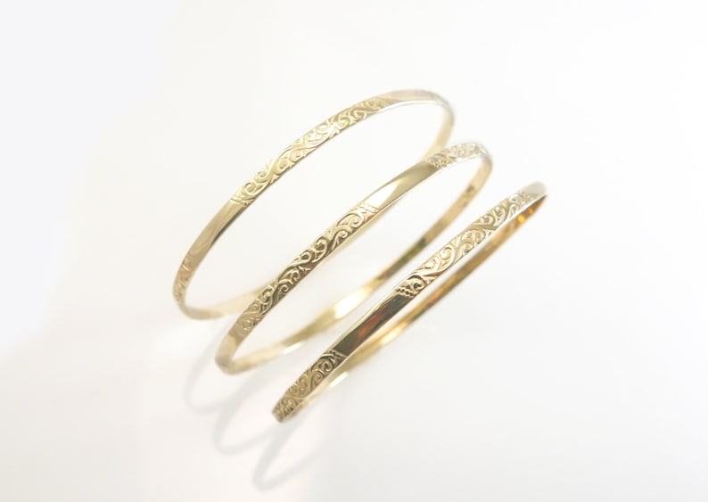 14k Gold Bracelet Bengle. Real Solid Gold Bangle Bracelet. 14kt Gold ...