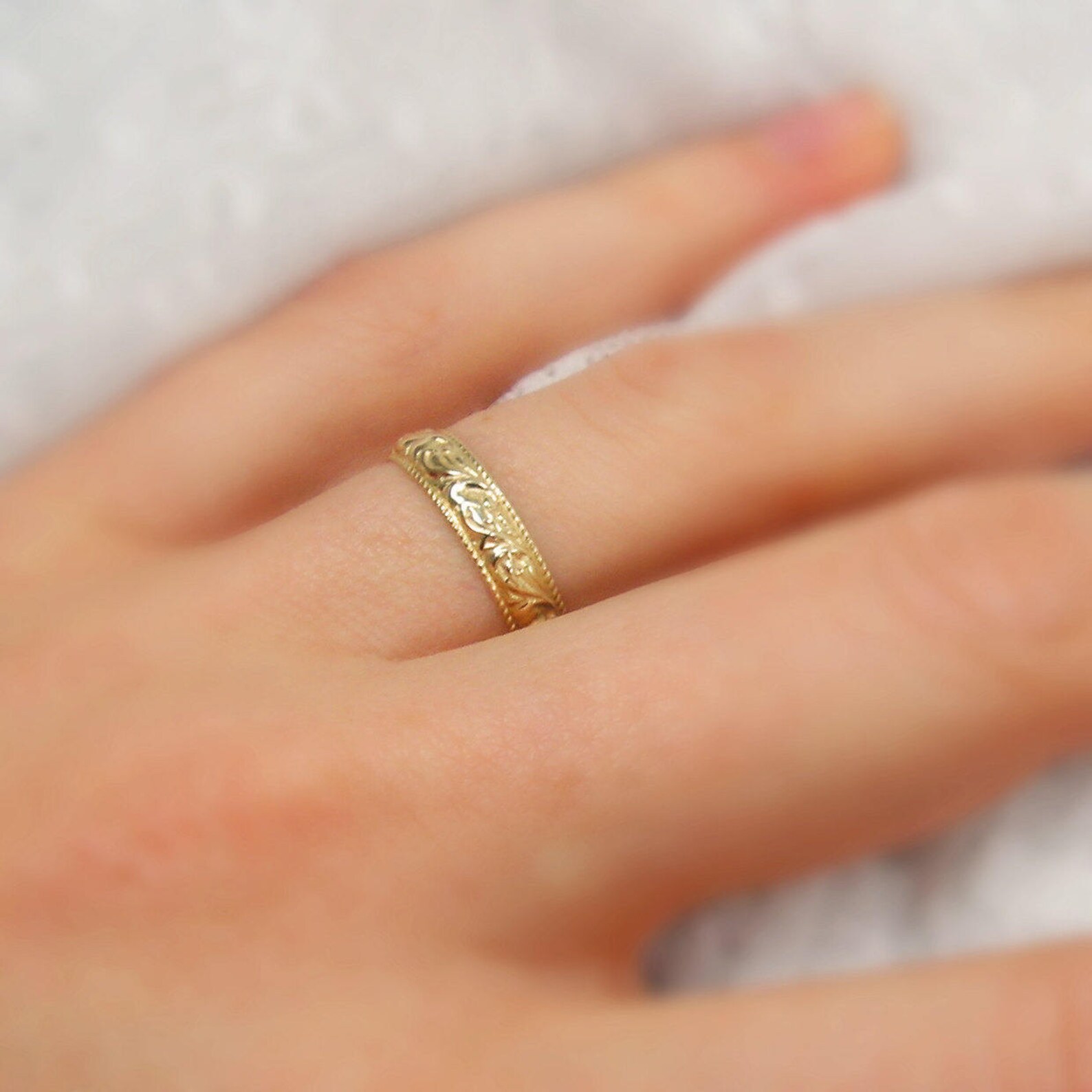 Woman Gold Wedding Band. Texture Gold Wedding Band . Real Gold - Etsy