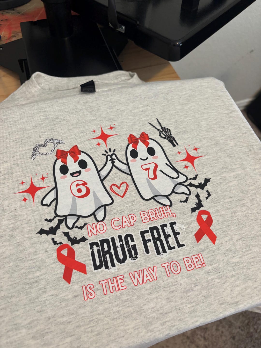 Cute Ghost Anti-drug PNG | Red Ribbon Week Graphic (digital Download ...