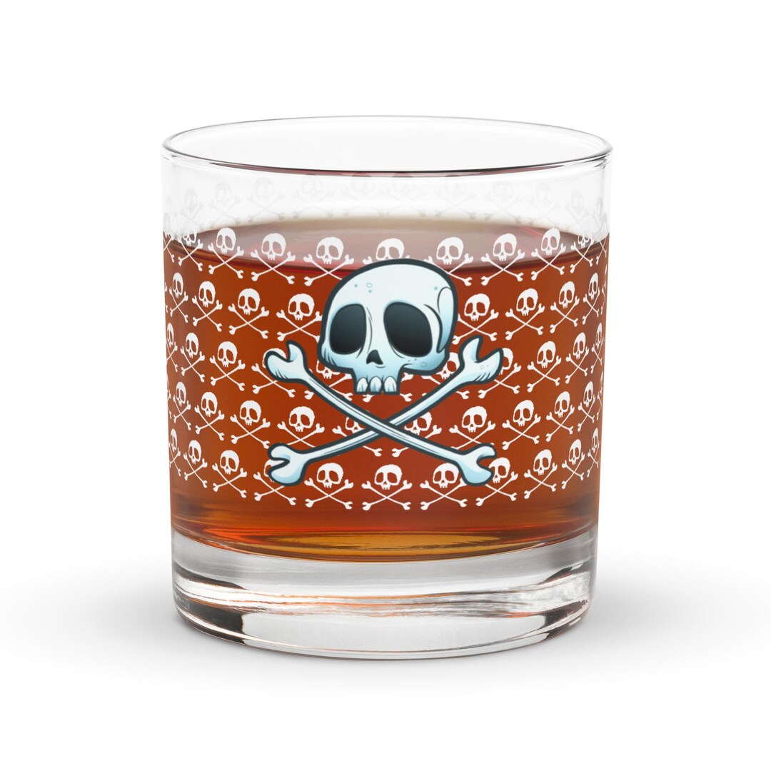 Pirate Skull & Crossbones Whiskey Rocks Glass - Etsy