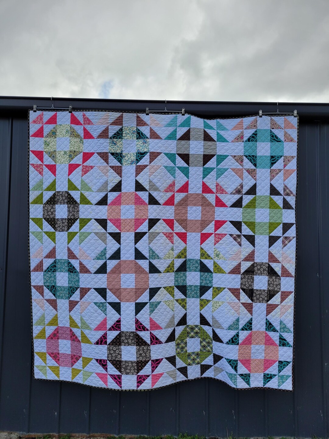 Bold Snowball Modern Quilt, 80" X 80", Featuring Denyse Schmidt Fabrics ...