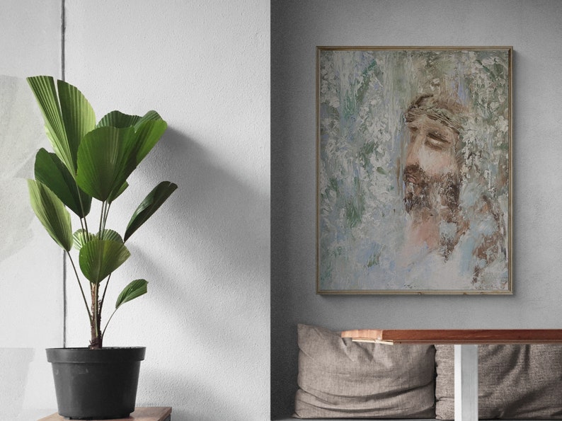 Abstract Jesus Art Jesus Painting Canvas Modern Jesus Art - Etsy