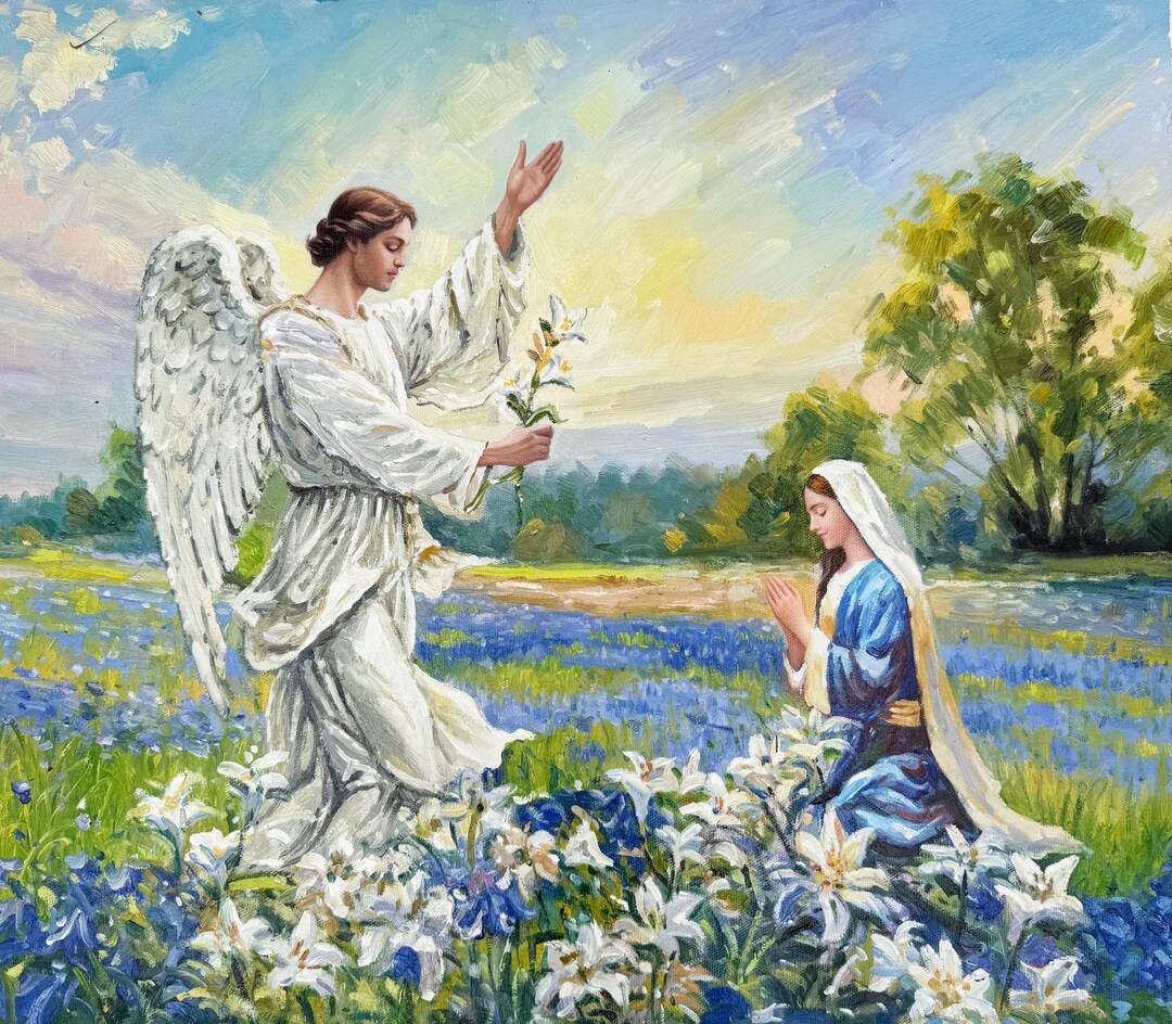 The Annunciation Art Print by June Jameson: Angel Gabriel & Mary - Etsy