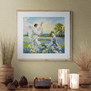 The Annunciation Art Print by June Jameson: Angel Gabriel & Mary - Etsy