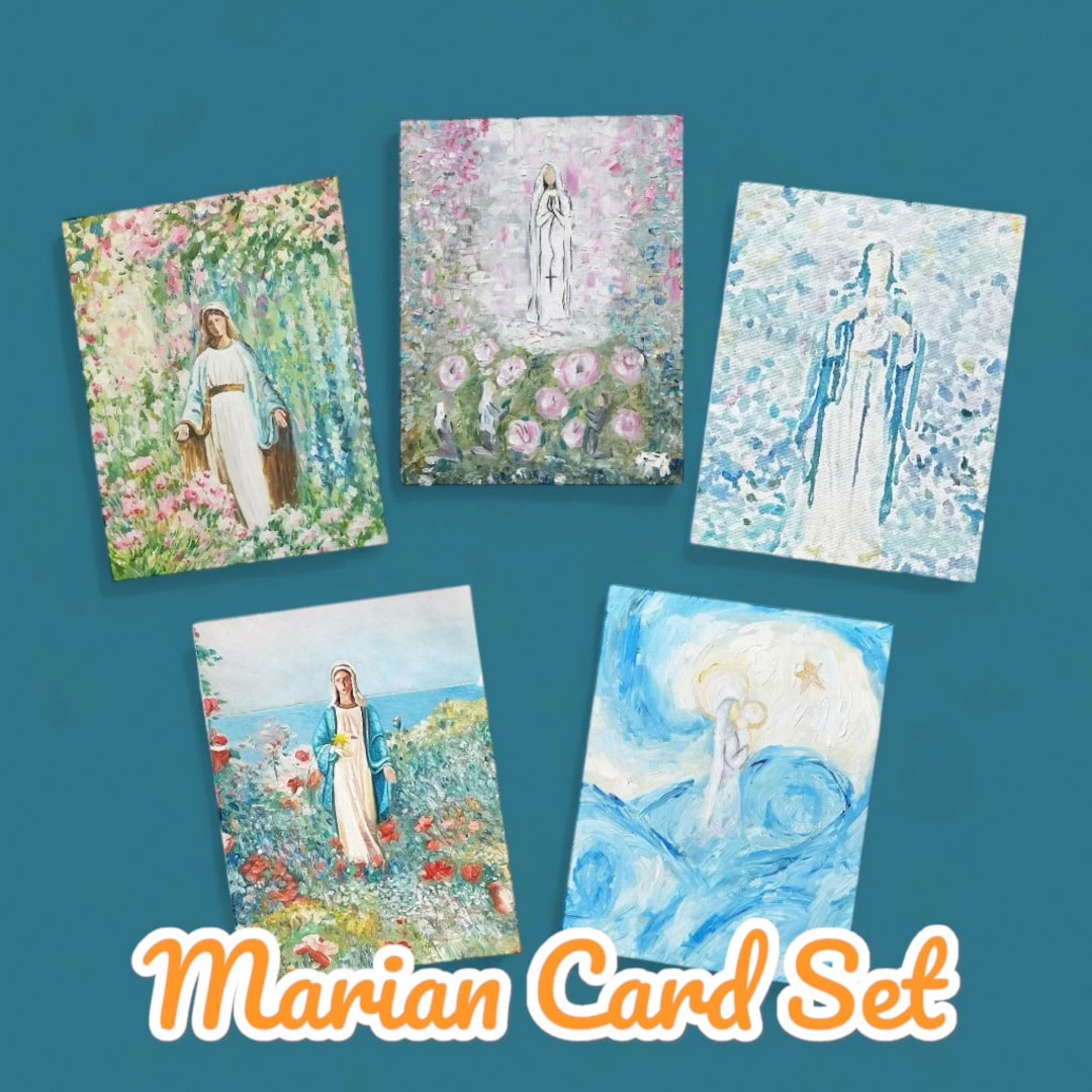 Catholic Greeting Card Set, 5 Assorted Marian Cards With Envelopes ...