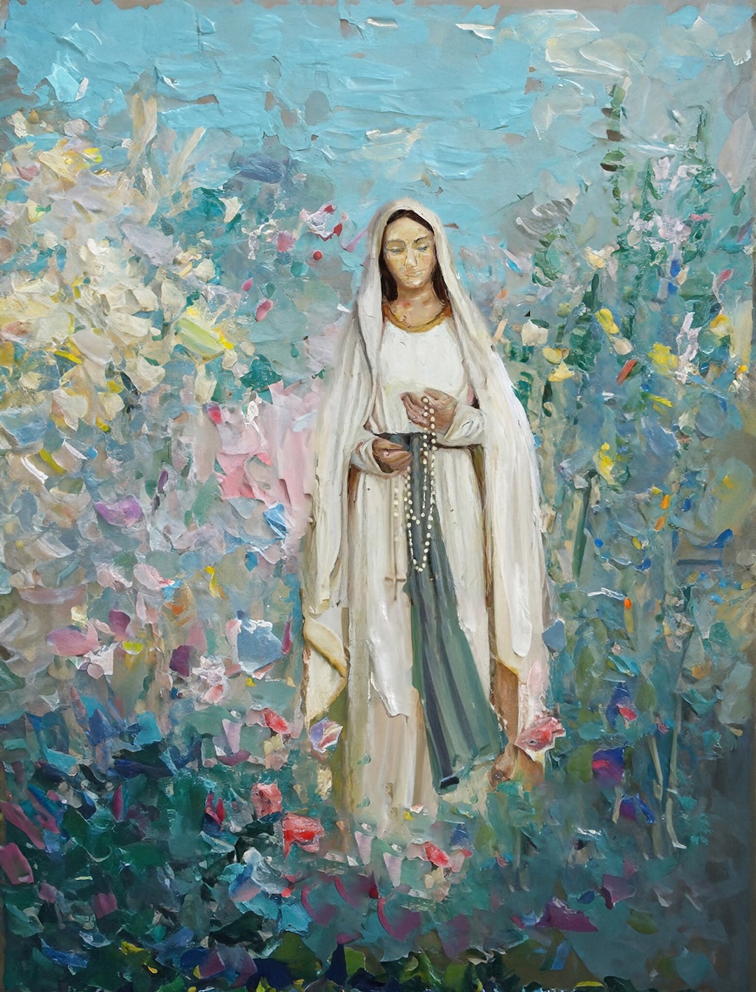 Our Lady of Lourdes Painting, Catholic Art Print, Catholic Gift, for ...