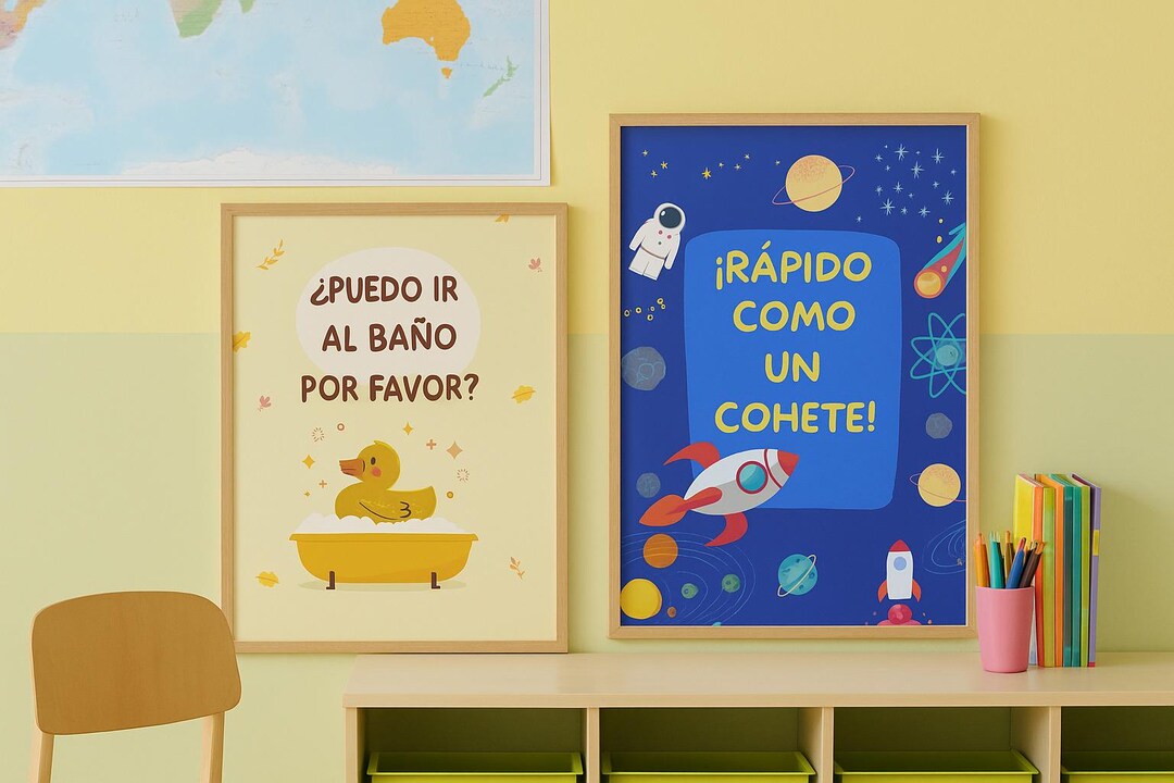 2 Spanish Classroom Posters | ¿puedo Ir Al Baño, Por Favor? | ¡rápido ...