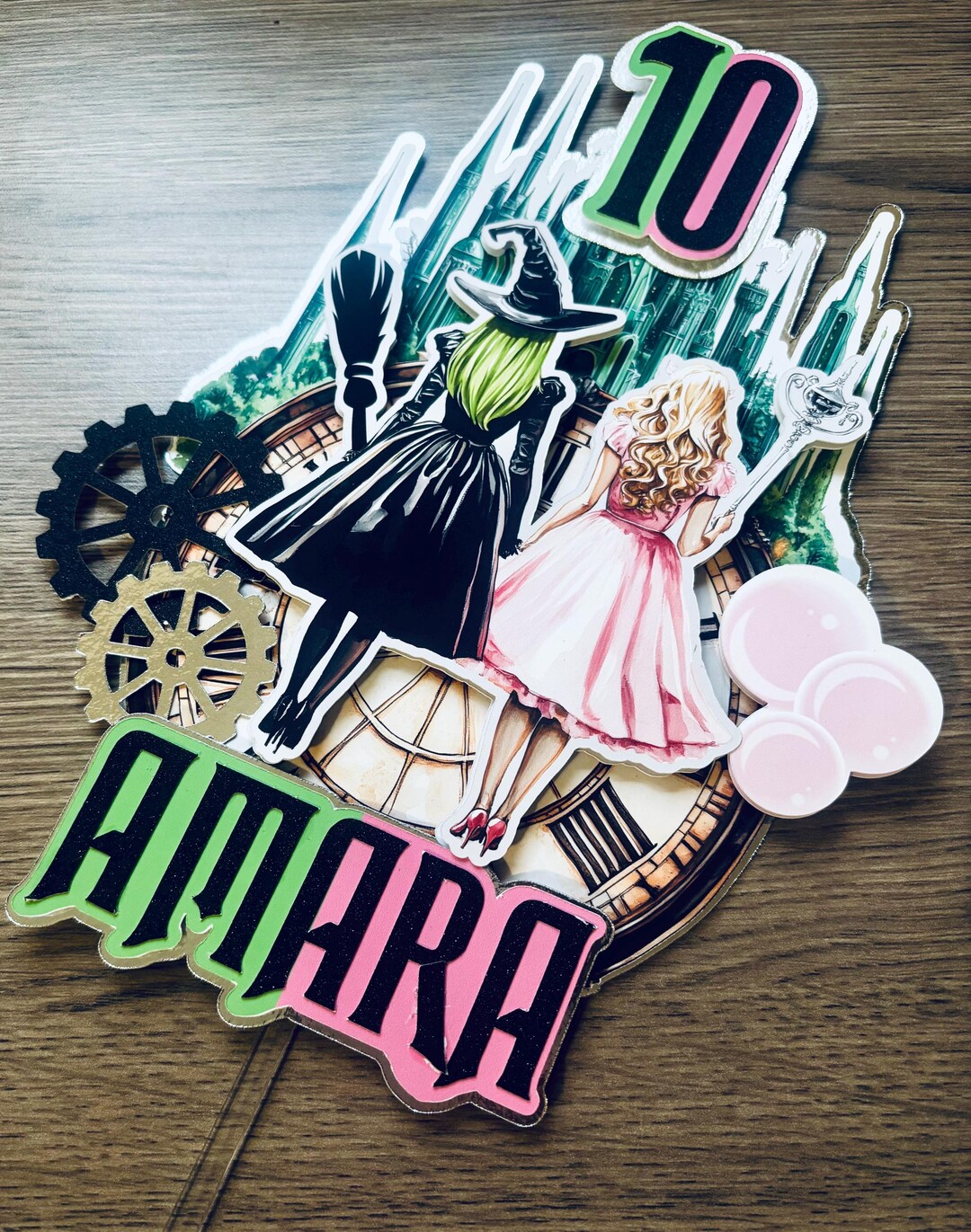 Personalised Wicked Theme Cake Topper - Etsy