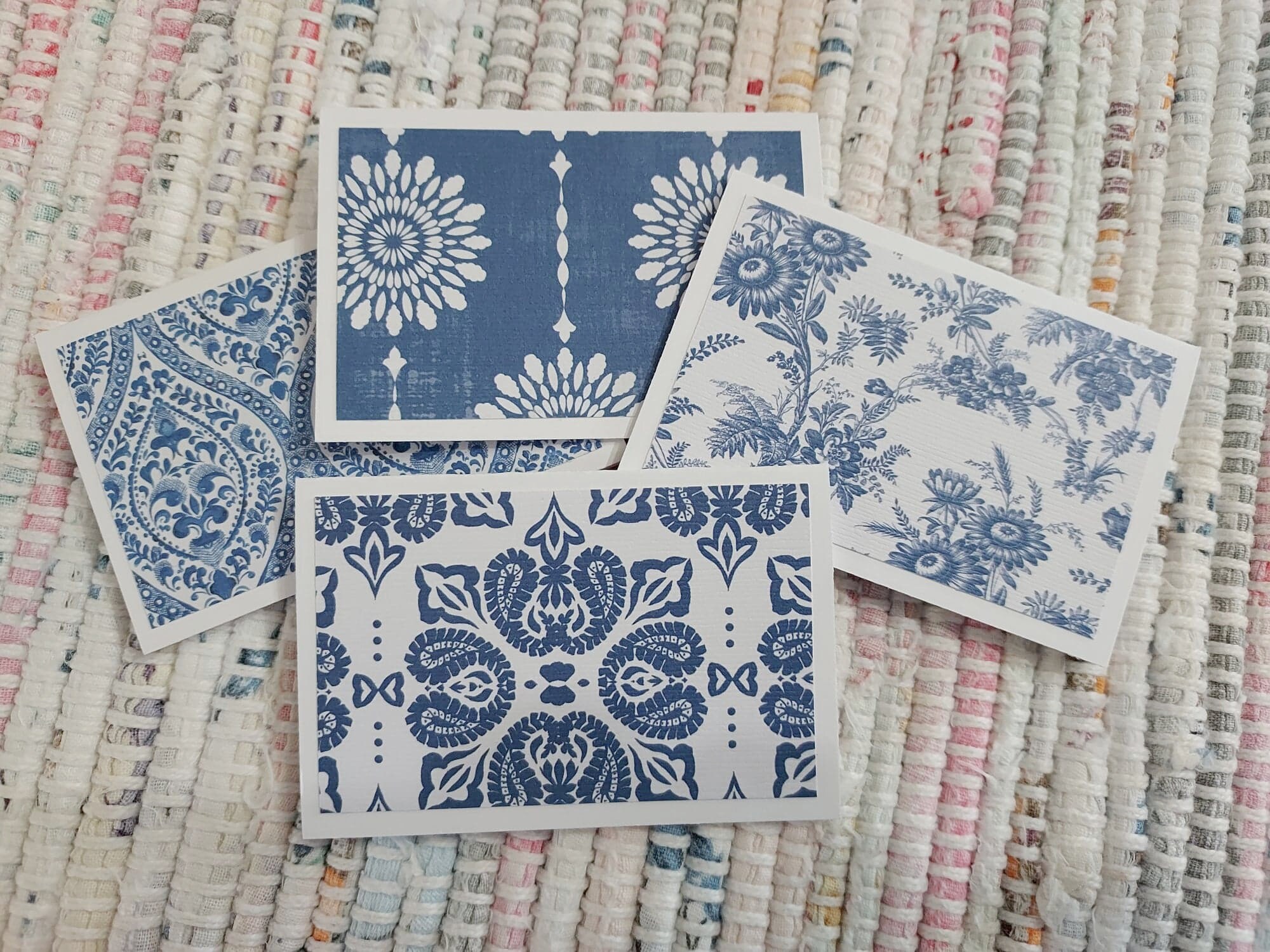 Little Note Cards and Envelopes Set of 12 Blue Print Set 25 - Etsy