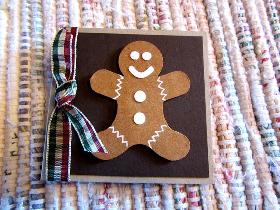 Gingerbread Man Mini Cards Set of 4 | Etsy
