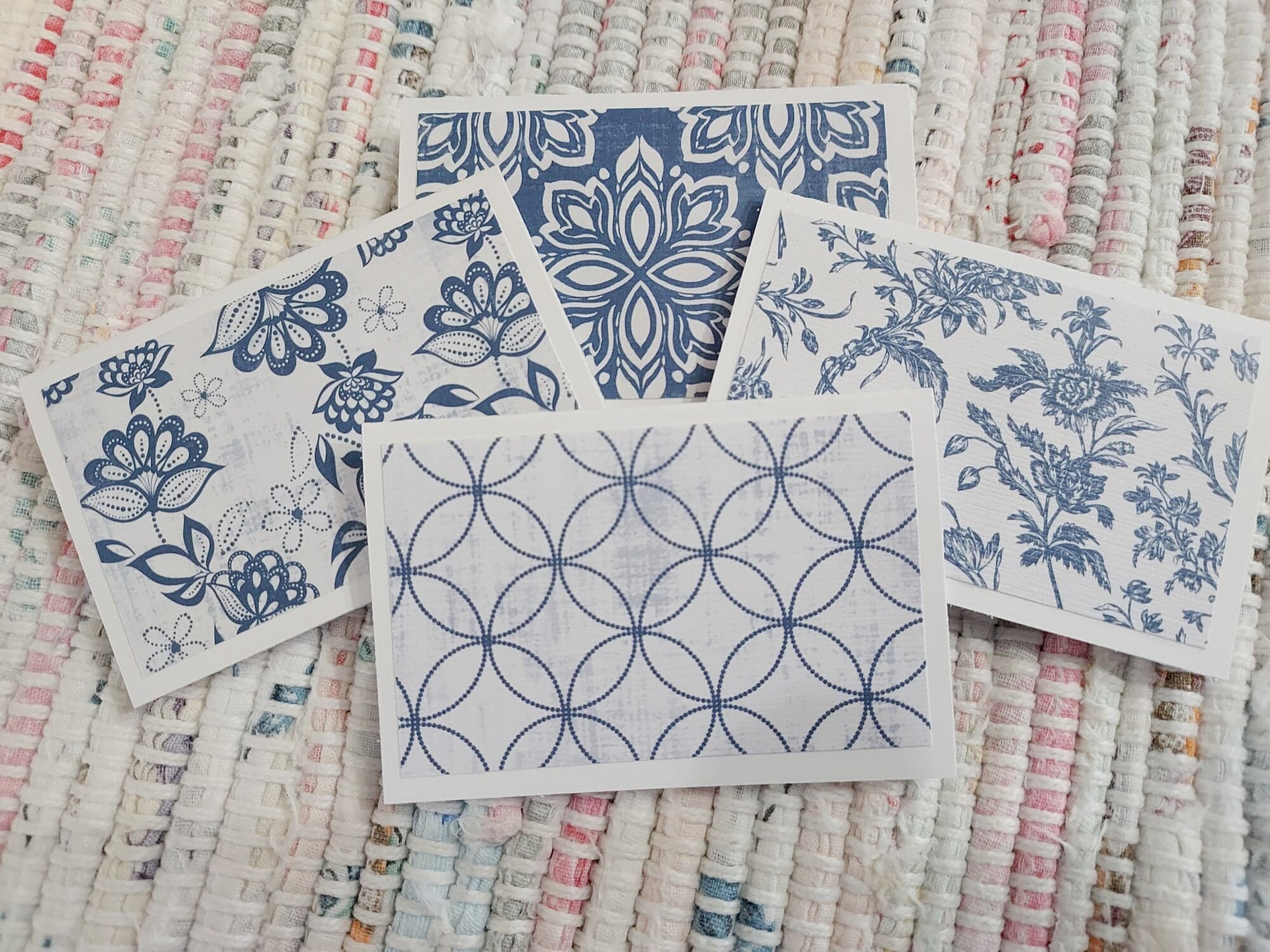 Little Note Cards and Envelopes Set of 12 Blue Print Set 25 - Etsy