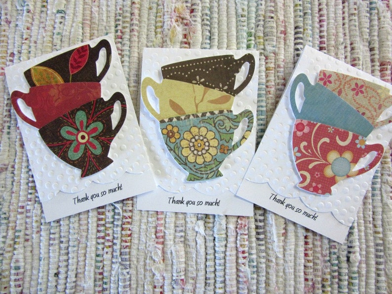 Thank You Cards Tea Cups Set of 6 - Etsy