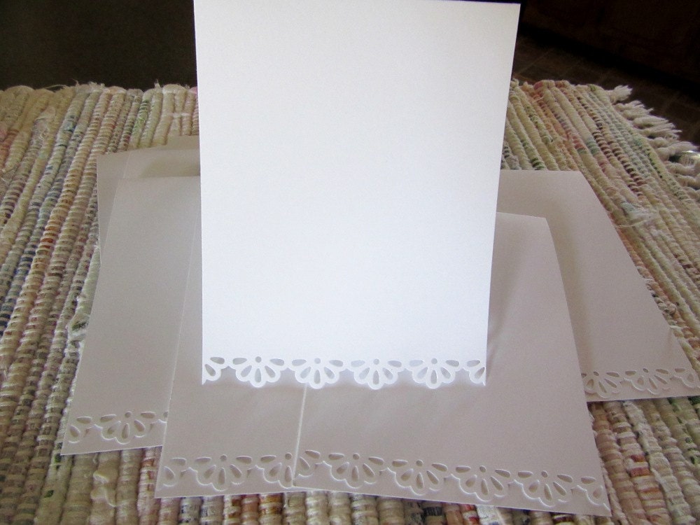 Blank Card Stock With Scallop Edge Pack of 12 - Etsy