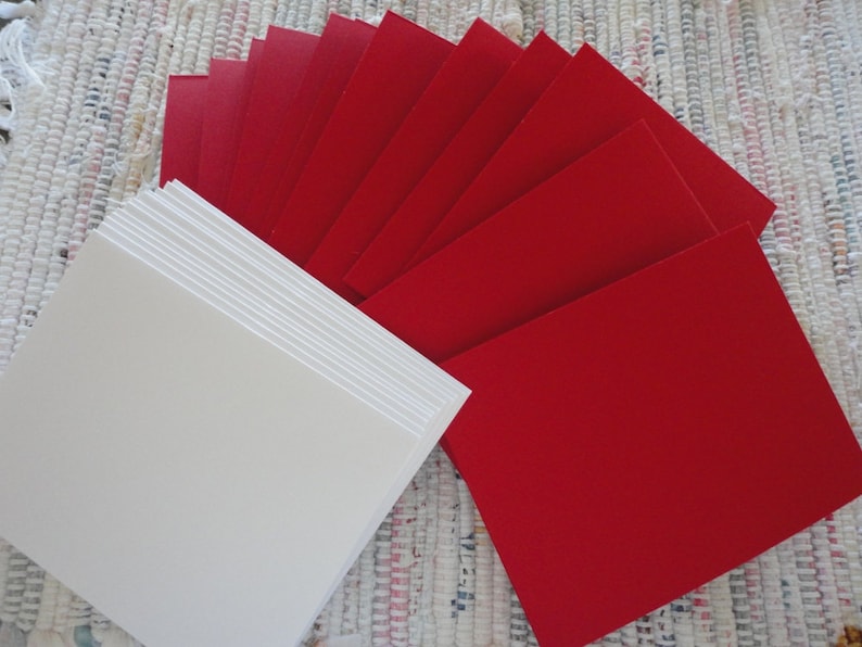 Blank Red Cards and Envelopes Set of 12 - Etsy