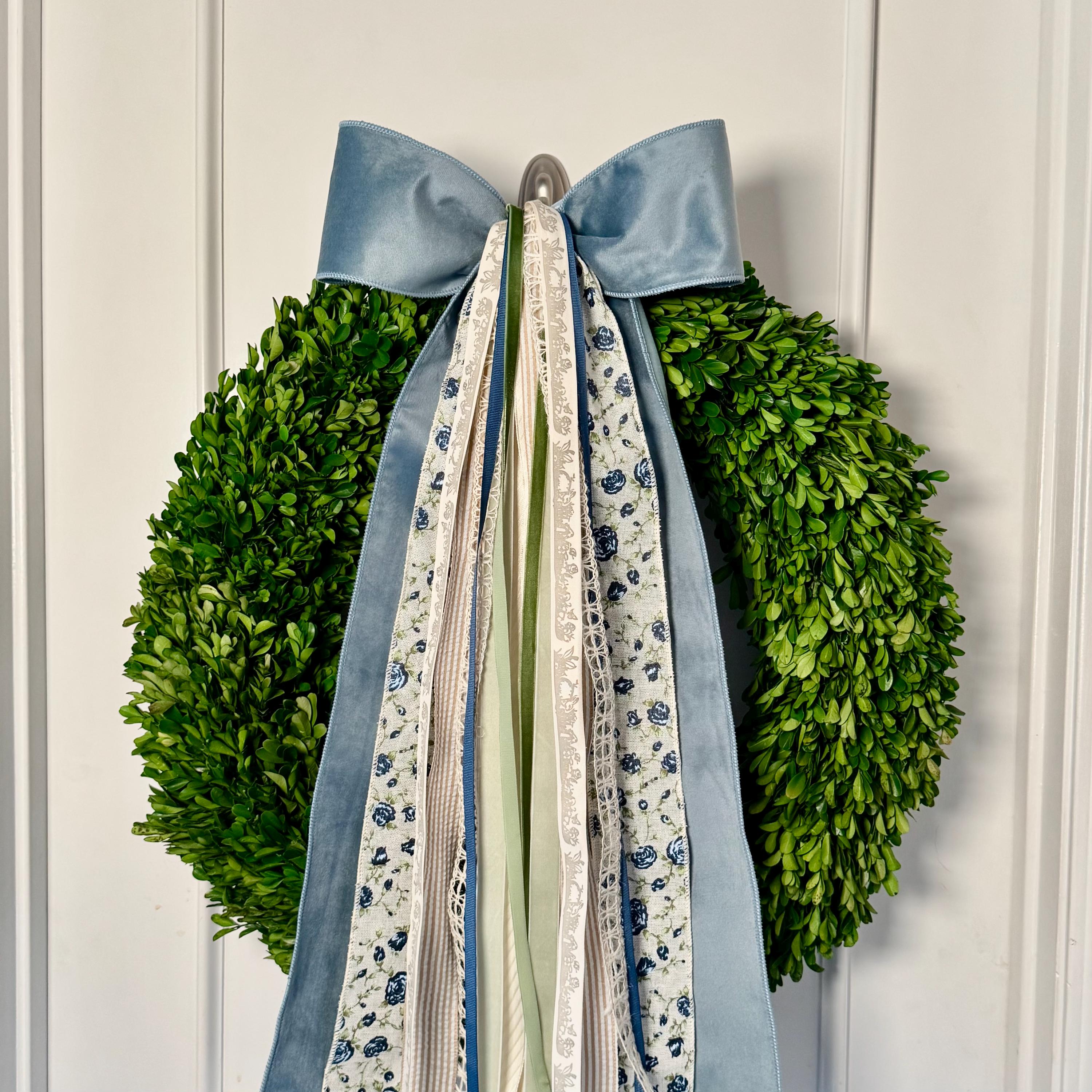 Dusty Blue Spring Wreath Ribbon Set | "bluebell Heirloom" Ribbon Bundle ...