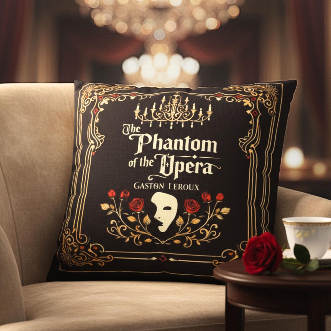 The Phantom of the Opera Pillowcase, Vintage Gothic Book Cover Decor ...