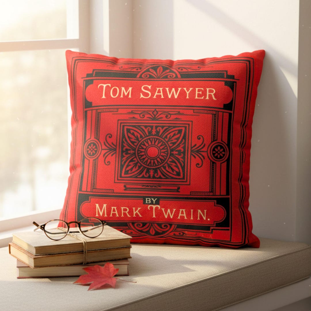 Tom Sawyer Pillow Cover, Mark Twain Book Decor, Vintage Classic ...