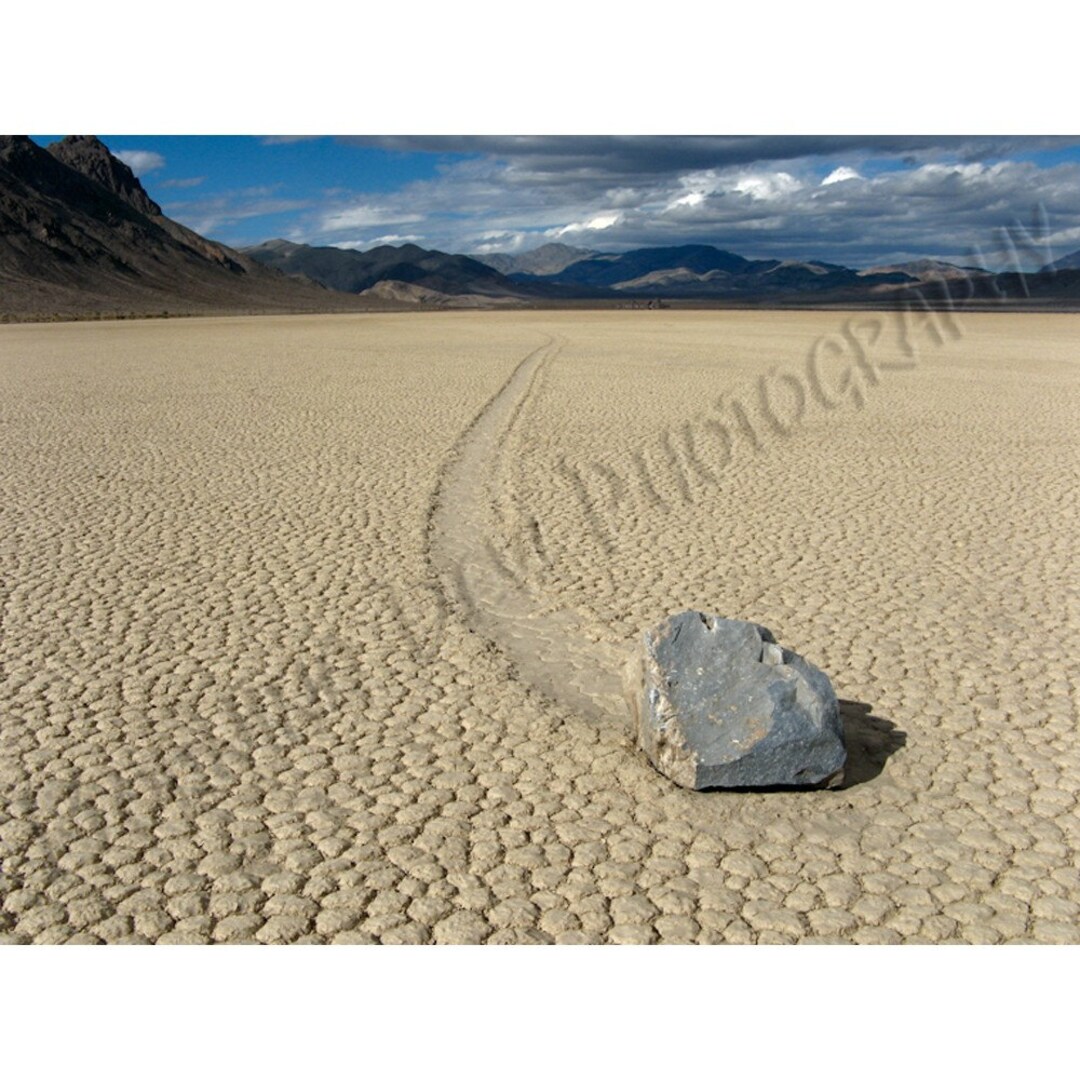 Moving Rock Matted Photograph of a Mysterious Moving Rock on Death ...
