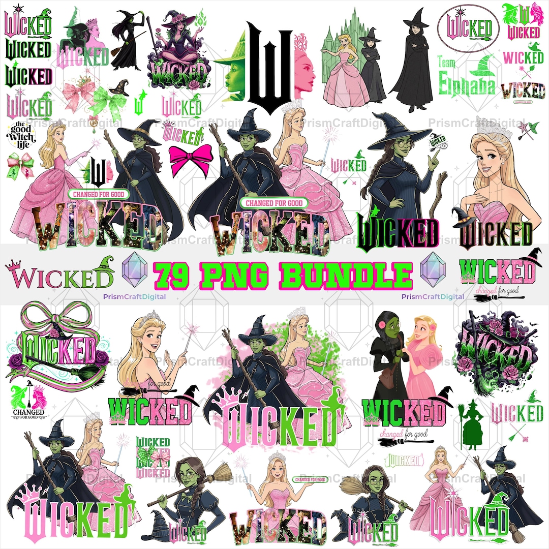 Wicked PNG Bundle, Elphaba & Glinda Clipart (digital Download) - Etsy