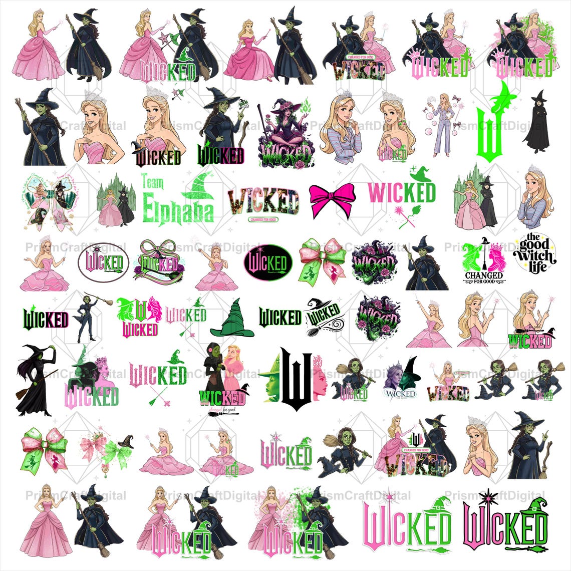 Wicked PNG Bundle, Elphaba & Glinda Clipart (digital Download) - Etsy