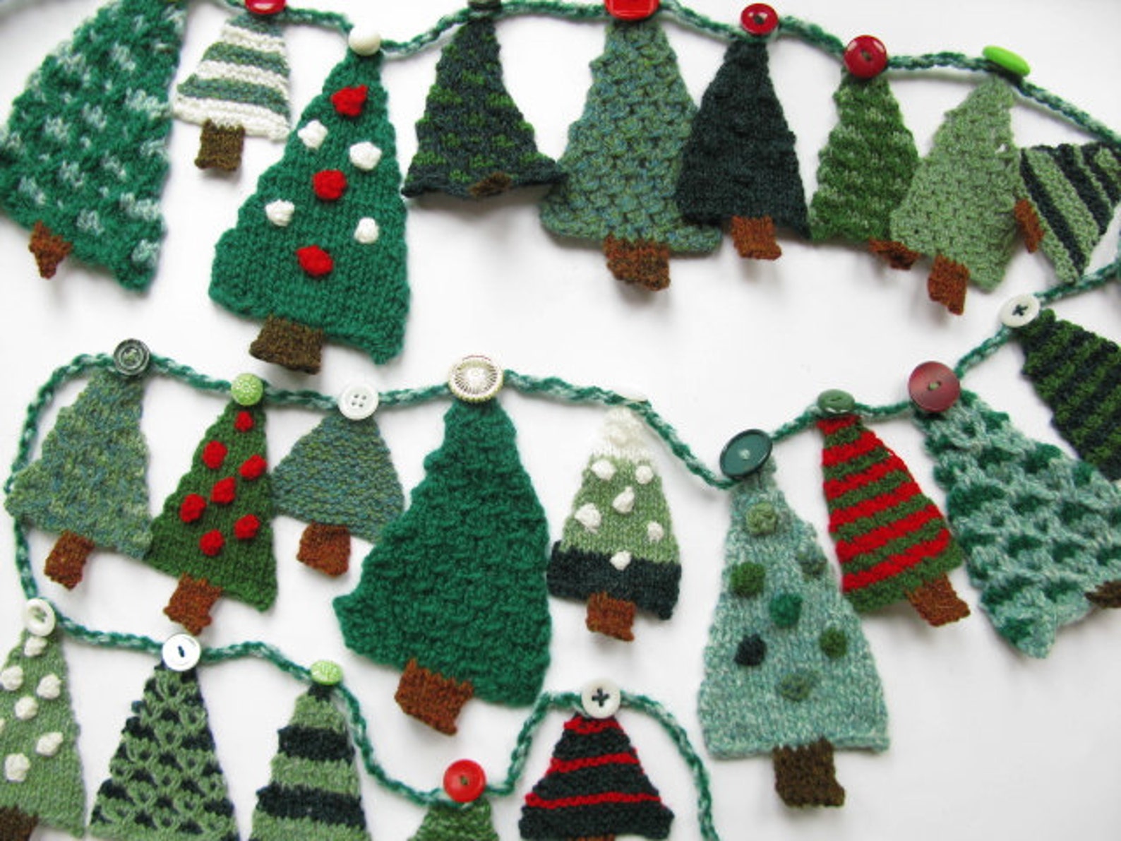 Christmas Tree Advent Garland Knitting Pattern - Etsy UK