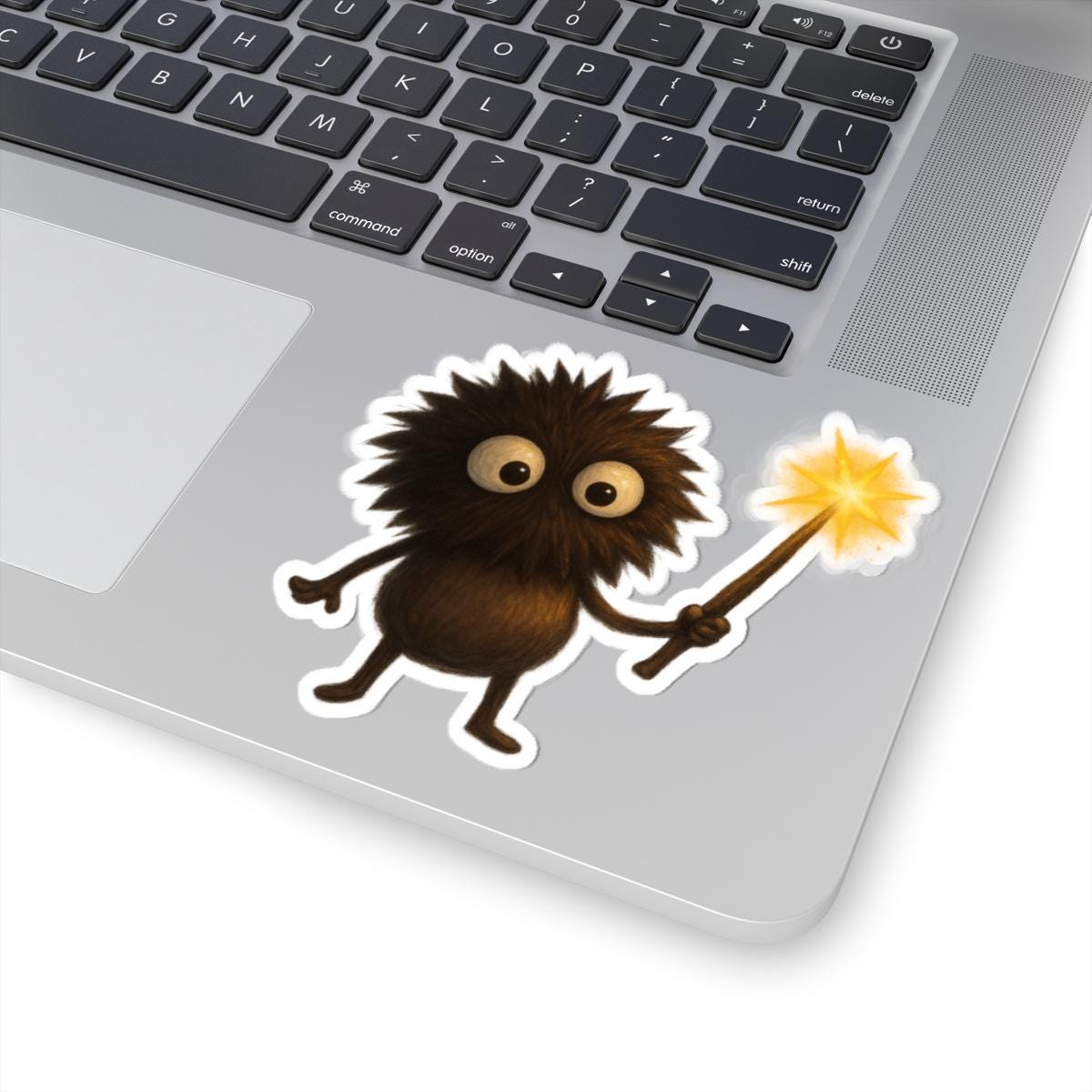 Magic Sprite Sticker: Fuzzy Wizard With Wand, Fantasy Art - Etsy