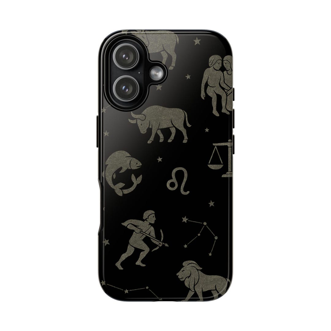 Zodiac Constellations Phone Case: Astrology Art, Protective Dual Layer ...