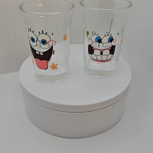 Shot Glass Set of 2 | Gift | Spongebob Inspired | Family | Friend ...
