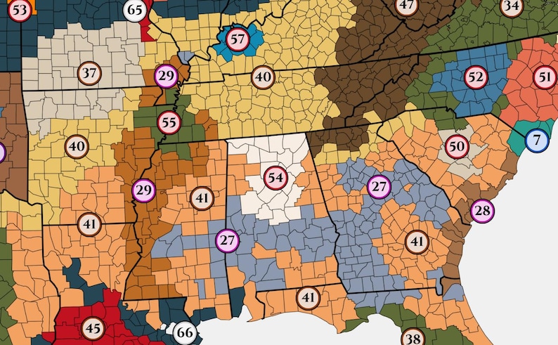 American Food Atlas Map: Regional Cuisine by County (digital Download ...