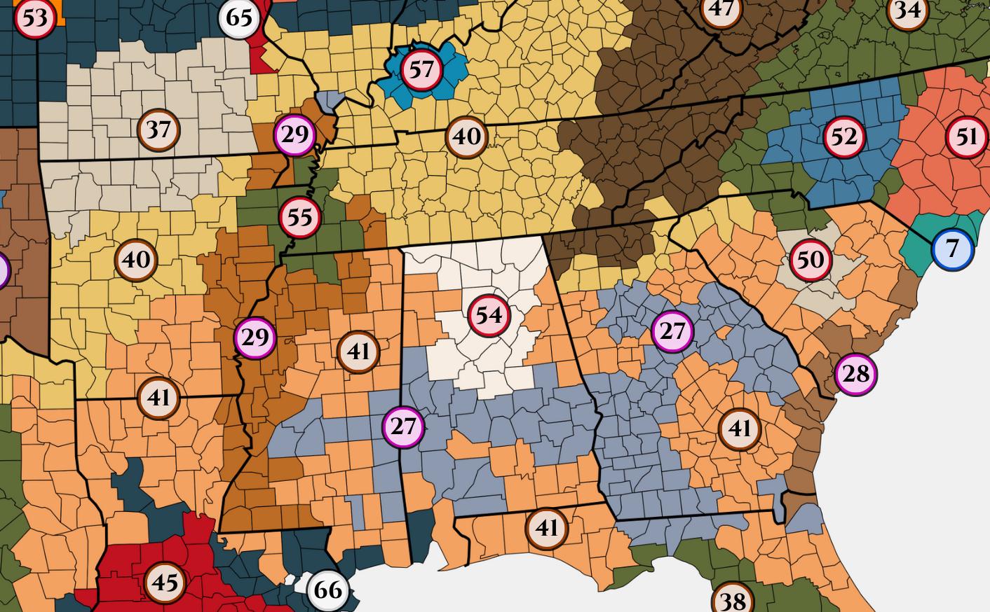 American Food Atlas Map: Regional Cuisine by County (digital Download ...