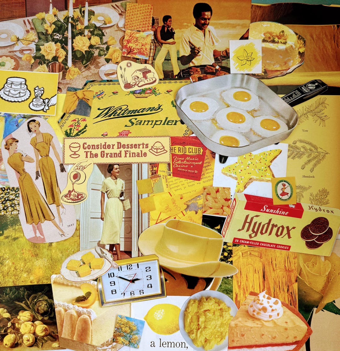 YELLOW Vintage Ephemera Pack | 30+ Curated Paper Pieces for Collage ...