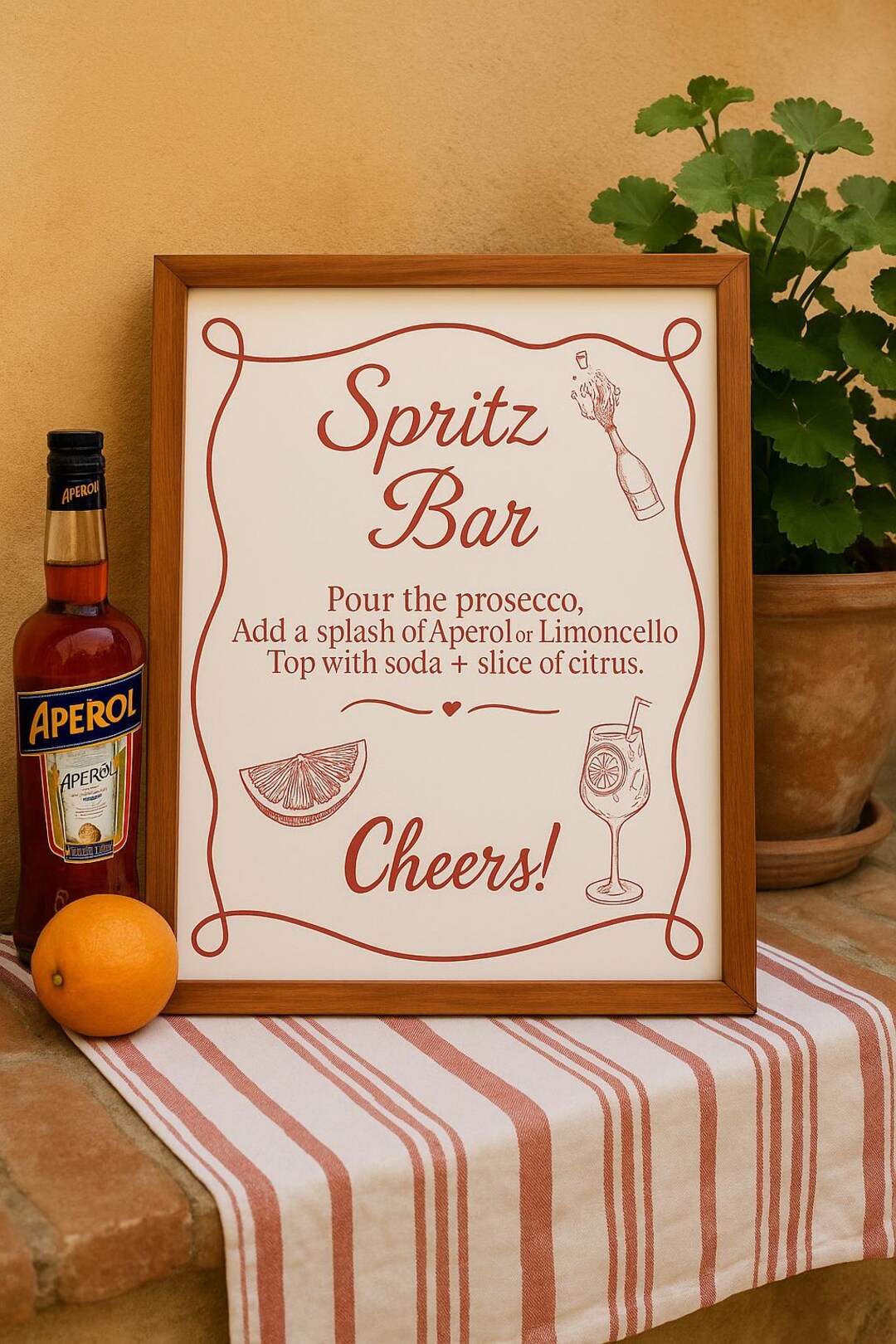 Italian Spritz Bar Sign | Aperol Spritz Bar Printable | Limoncello Bar ...