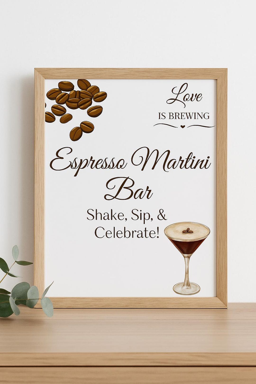Espresso Martini Bar Sign: Love is Brewing Bridal Decor (PDF + PNG) - Etsy