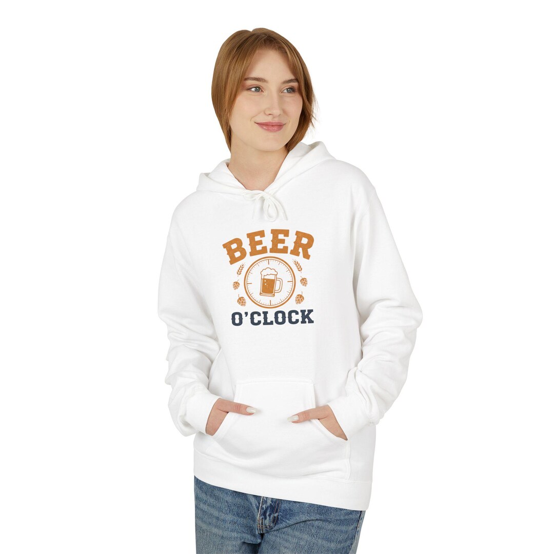Beer O'clock Fleece Hoodie, Funny Beer Lover Sweatshirt - Etsy