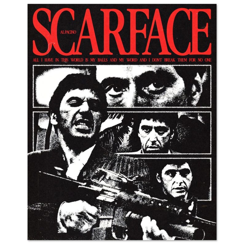 Scarface Poster: Tony Montana Motivational Quote, Gangster Movie Art - Etsy