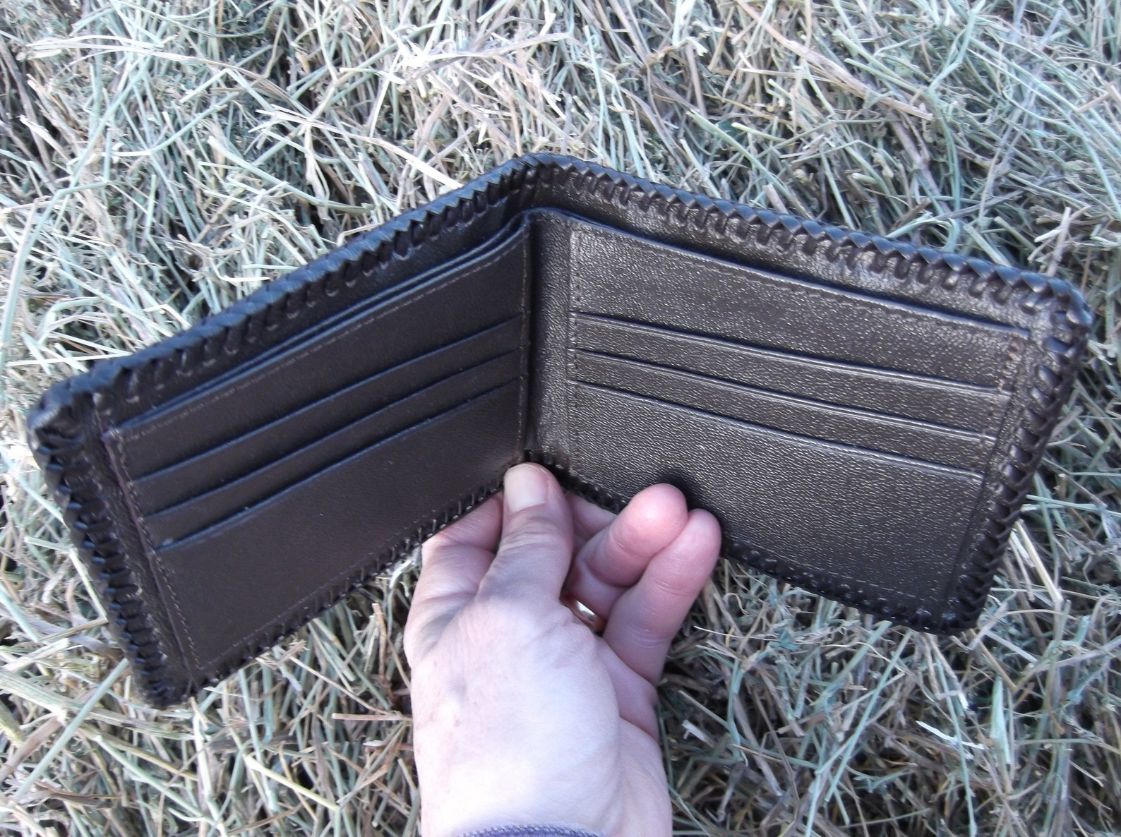 Handmade Leather Wallet With Bull Elk Scene - Etsy