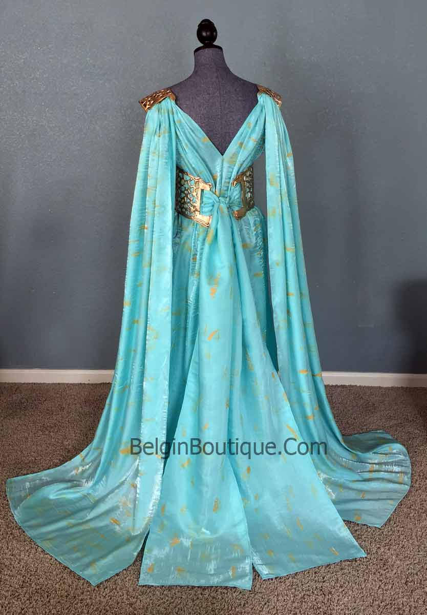 Game of Thrones Daenerys Qarth Silk Dress Blue With Gold Belt - Etsy