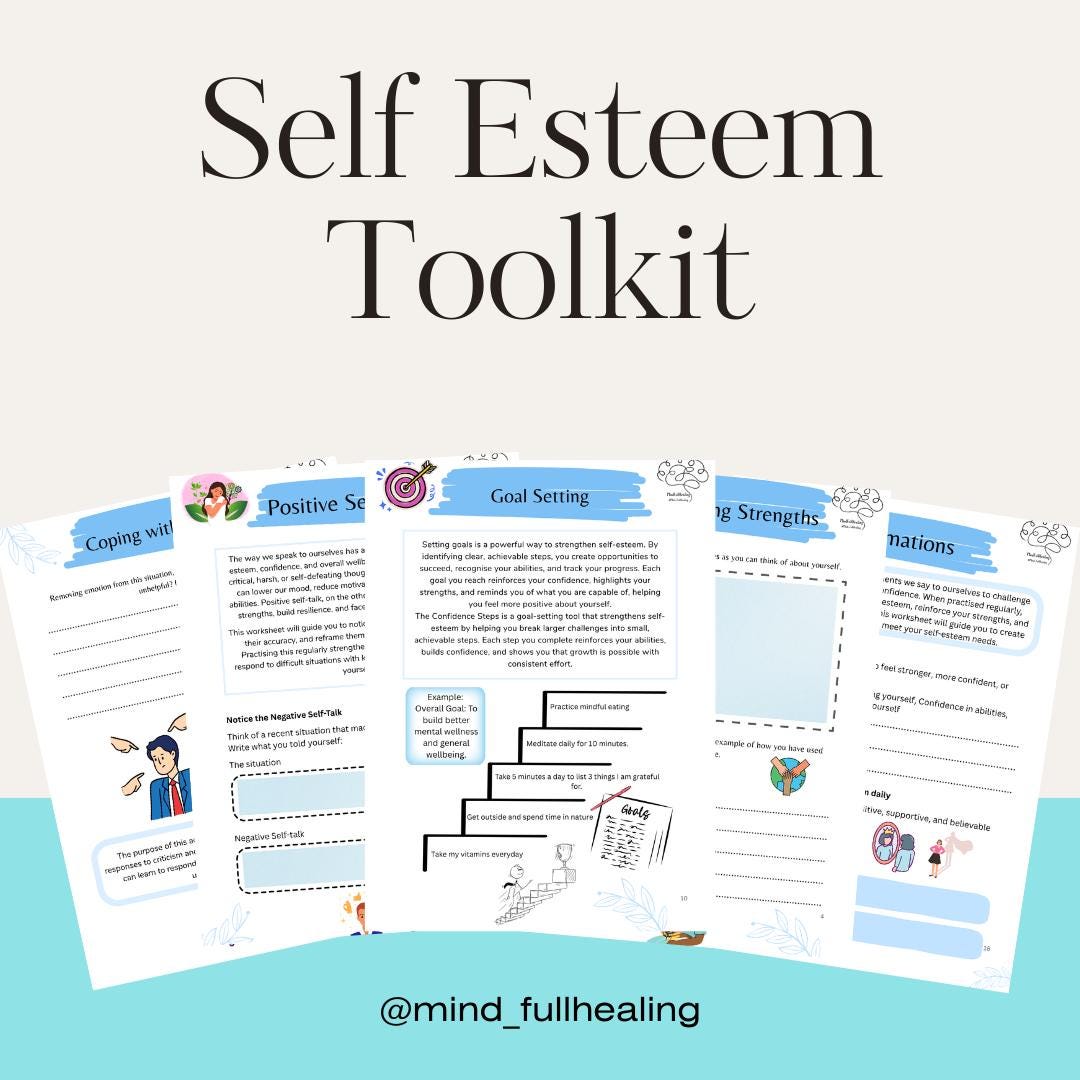 Self-esteem Worksheets Printable | Confidence, Self-worth Therapy ...